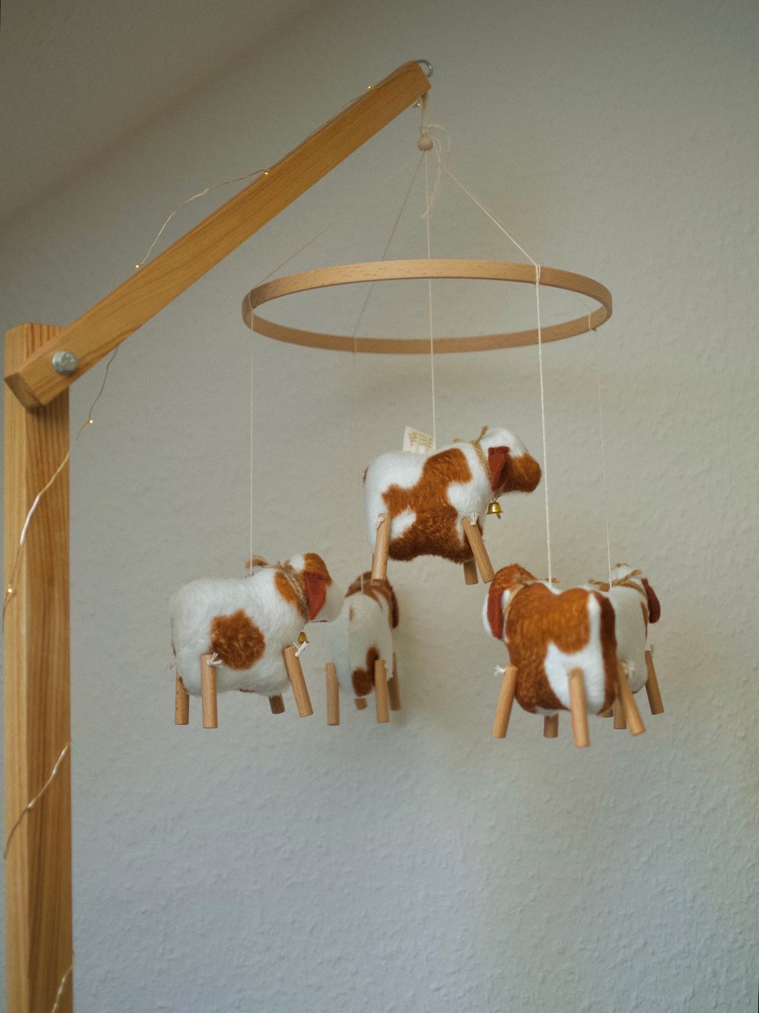 Cow Baby Mobile, Brown and White Highland Cow Mobile, Farm Nursery ...