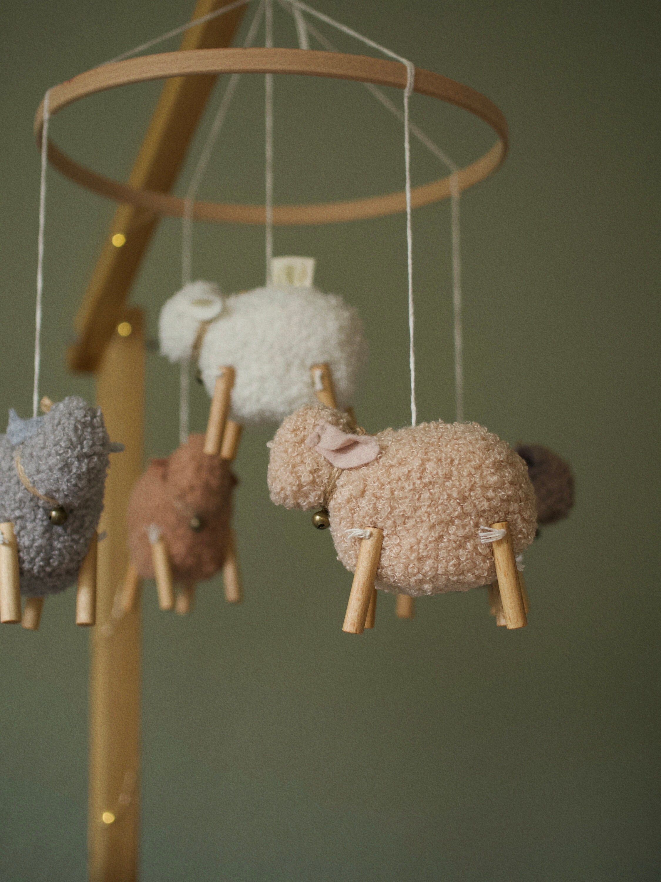 Neutral Baby Mobile, Baby Boy Cot Mobile, Sheep Crib Mobile, Farmhouse ...