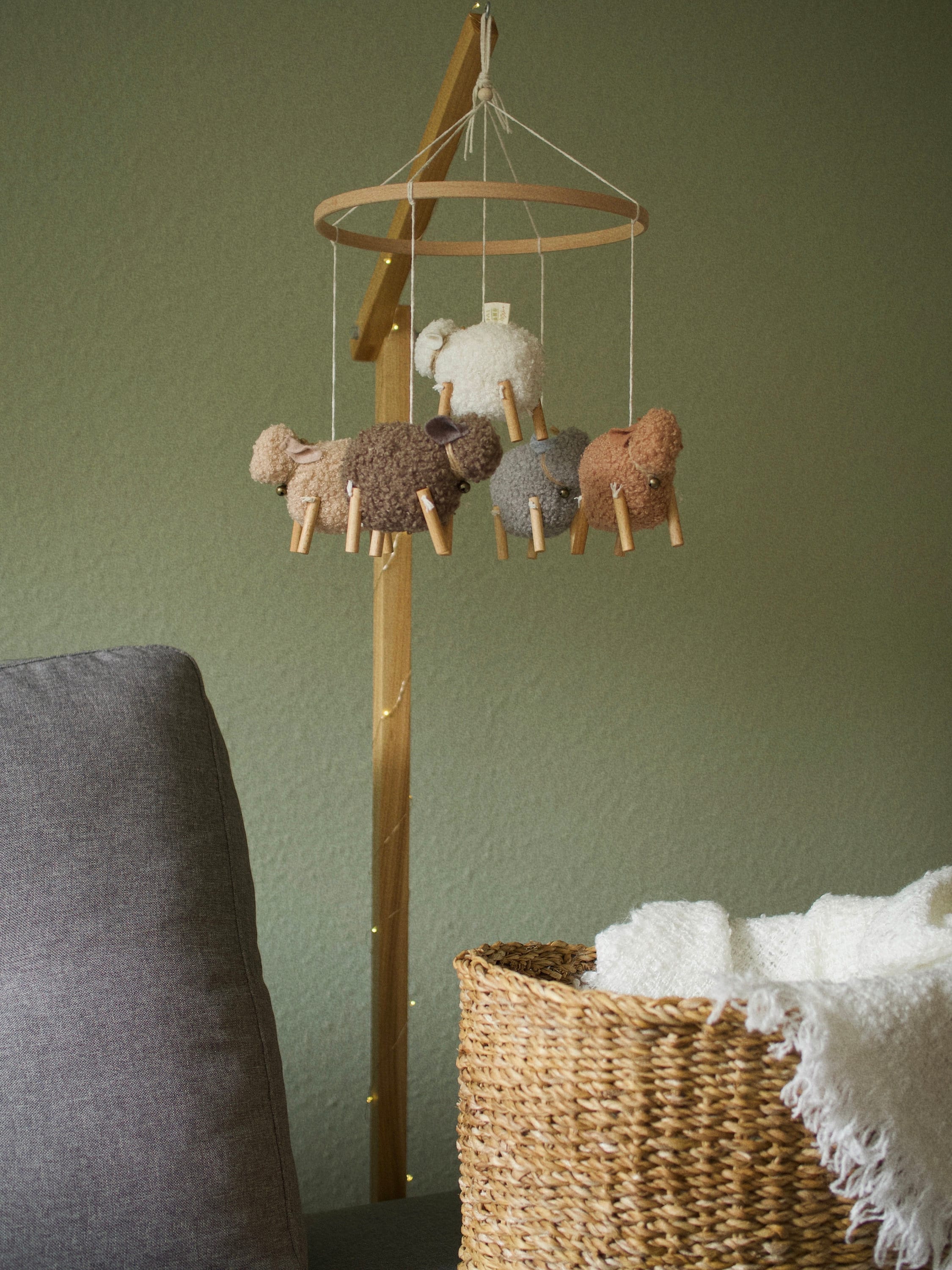 Neutral Baby Mobile, Baby Boy Cot Mobile, Sheep Crib Mobile, Farmhouse ...