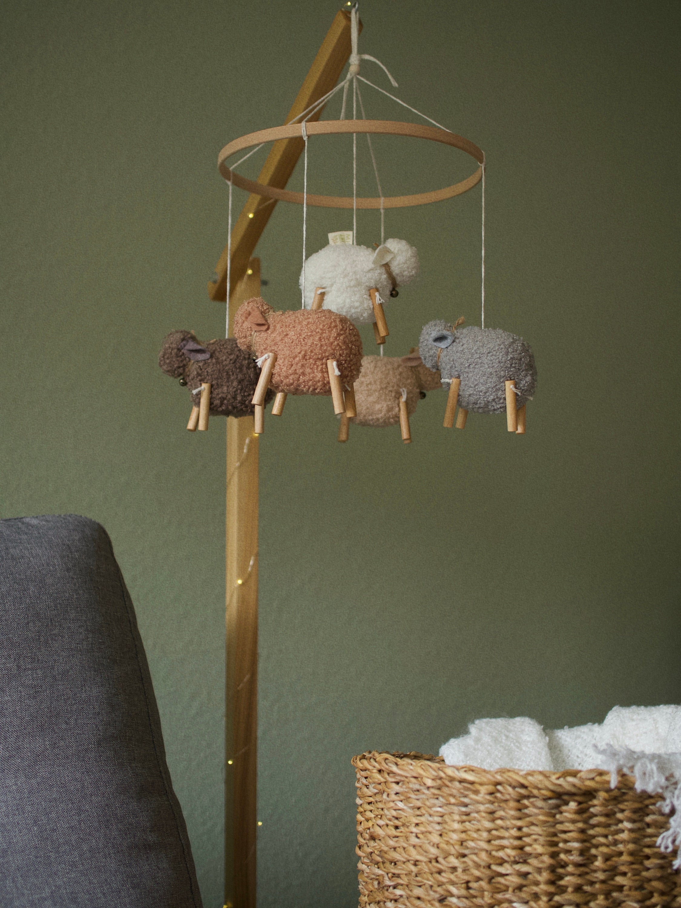 Neutral Baby Mobile, Baby Boy Cot Mobile, Sheep Crib Mobile, Farmhouse ...