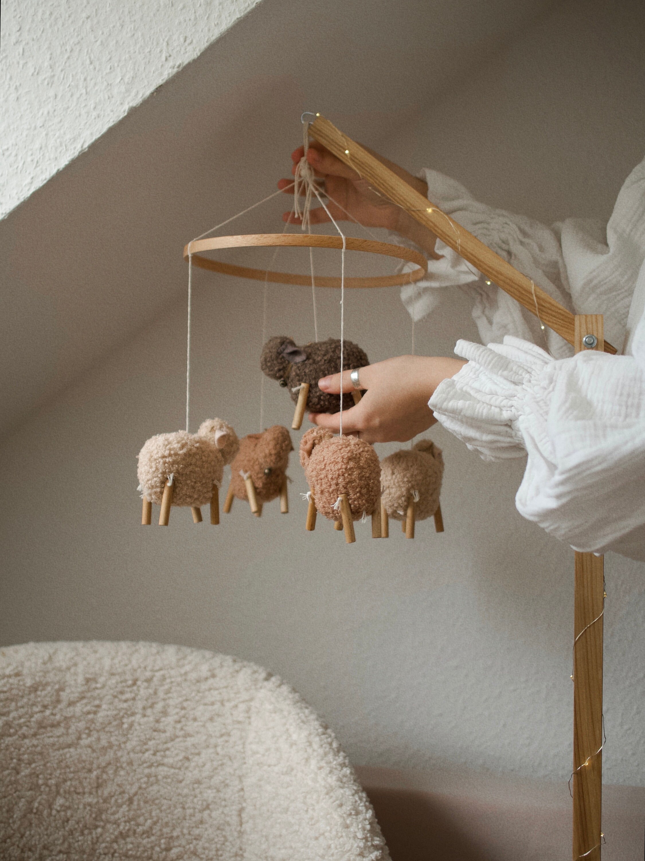 Sheep Crib Mobile, Lamb Nursery Mobile, Farm Baby Mobile, Country ...