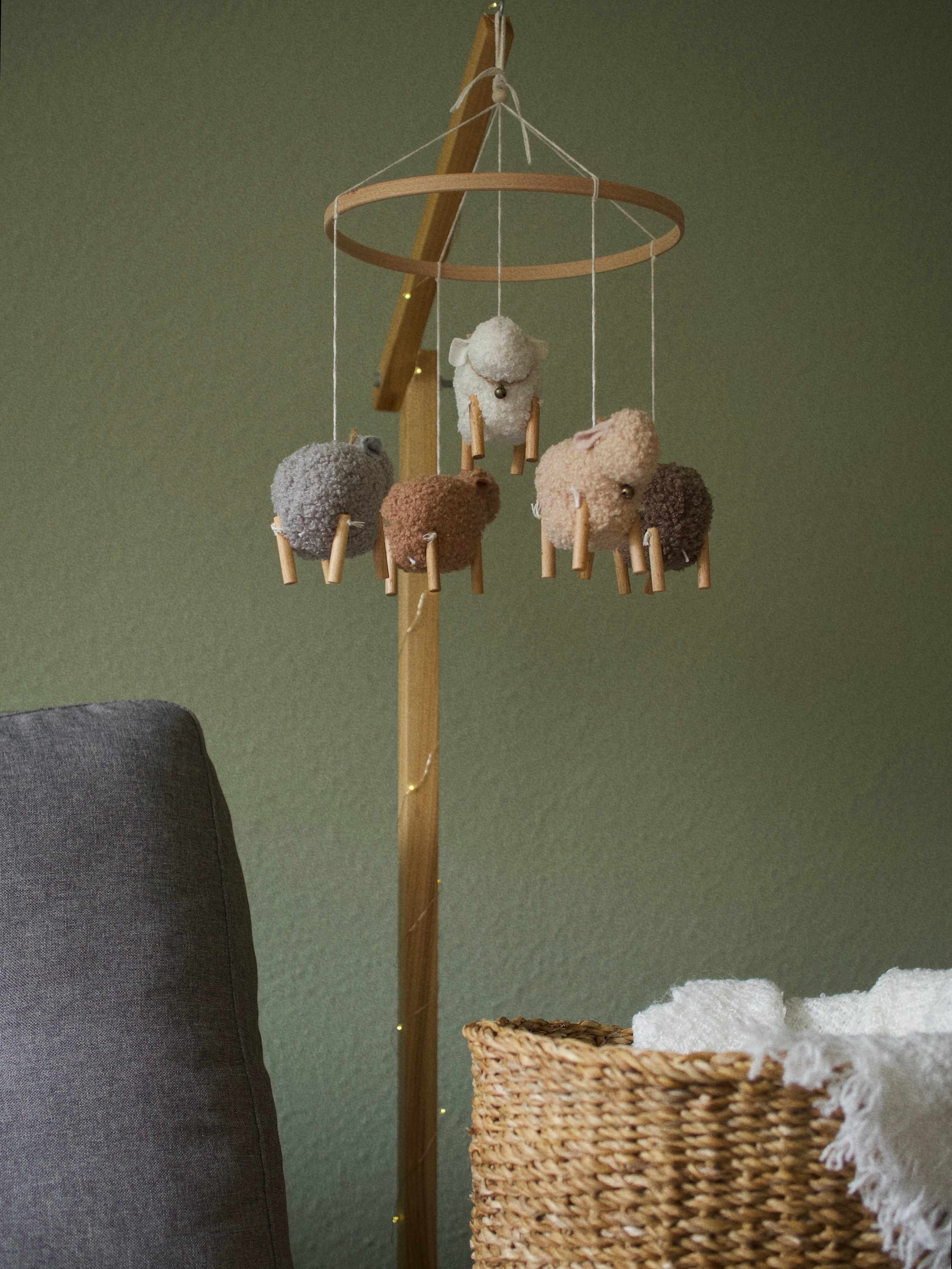 Neutral Baby Mobile, Baby Boy Cot Mobile, Sheep Crib Mobile, Farmhouse ...