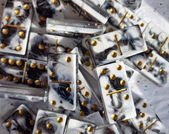 Dominos Game Marble Design Eco-resin Luxe - Etsy