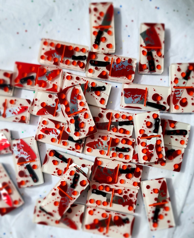 Halloween Dominoes Set. Horror Themed Dominoes. Dominoes Games. Unique ...
