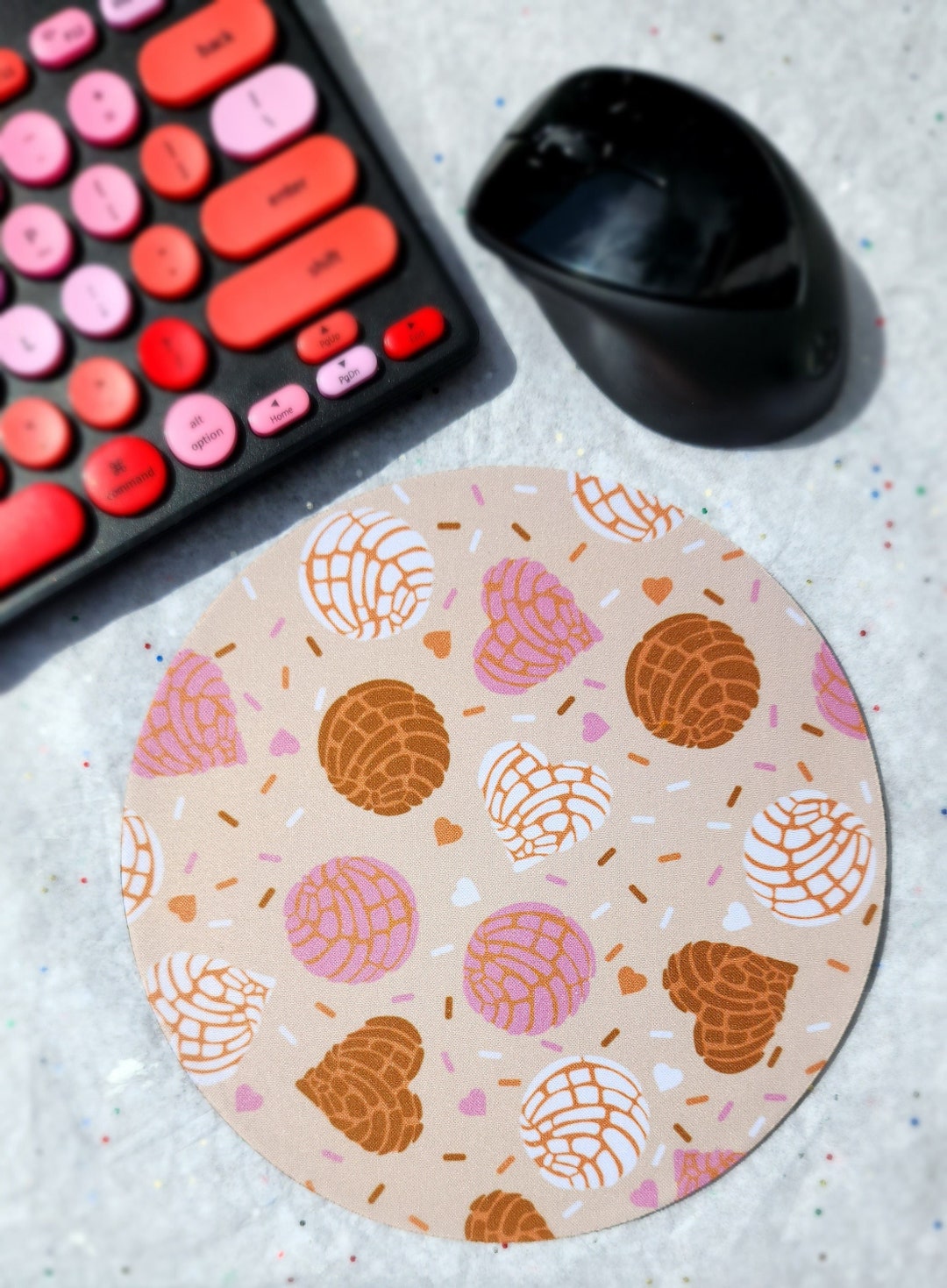 Concha Design Round Mouse Pad, Mexican Pride, Pan Concha Print, Unique ...