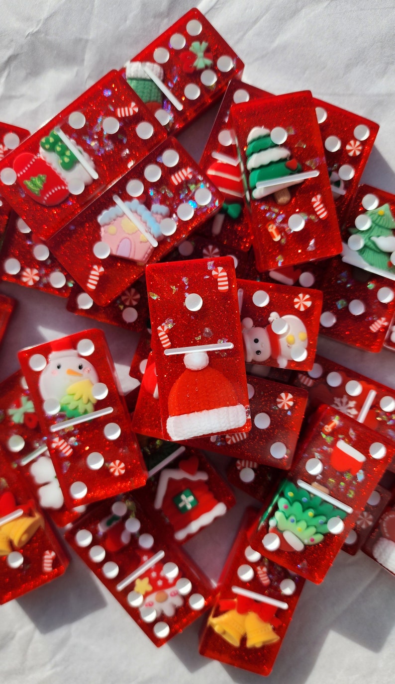 Christmas Dominoe Set. Deluxe Dominoes. Resin Dominoes. Board Games ...