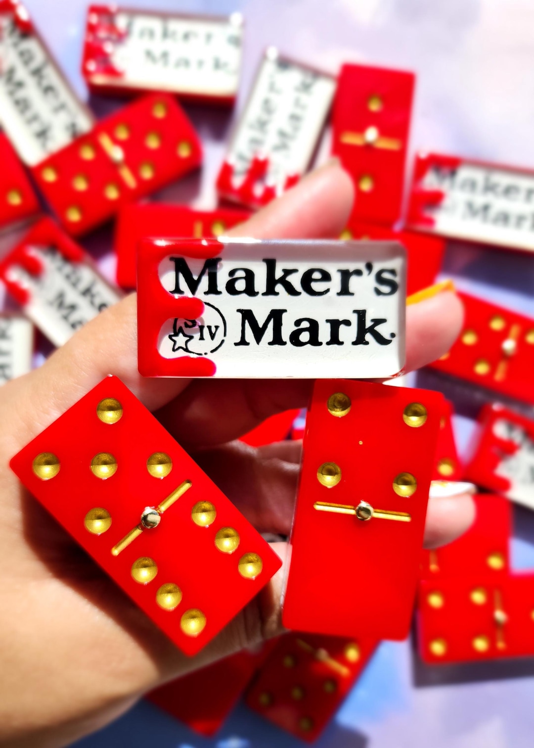 Personalized Domino Set, Custom Color & Design, Handmade Resin Dominoes ...