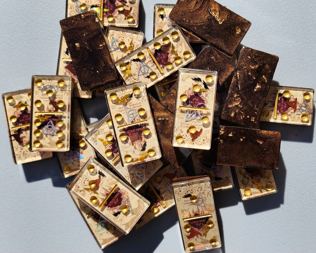 Rare Wizard Inspired Resin Dominoes, Handcrafted Gift for Game Lovers ...