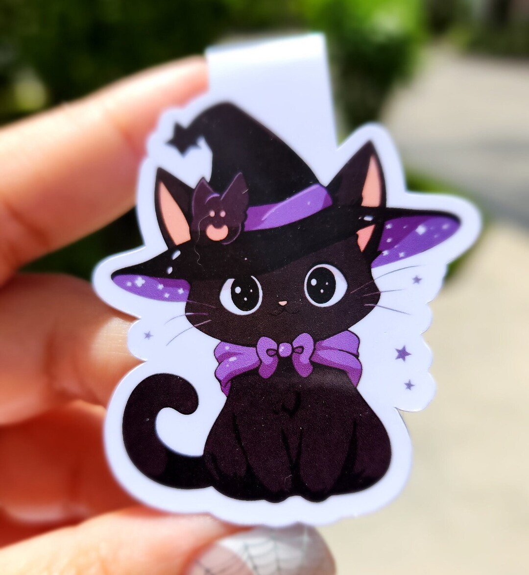 Halloween Themed Magnetic Bookmark. Cute Cat Bookmark. Page Marker ...