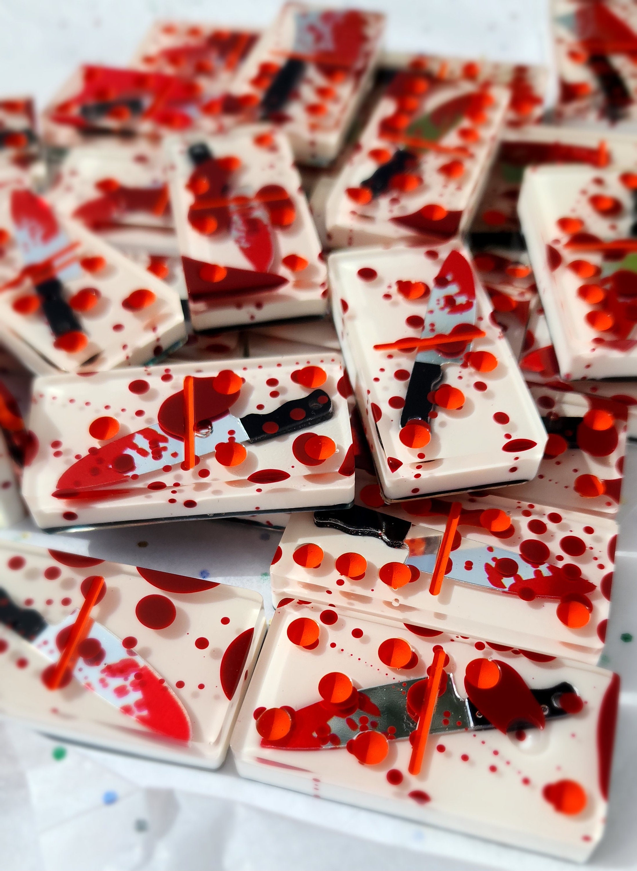 Blood Spatter Dominoes Set, Horror Slasher Theme, Resin Game - Etsy