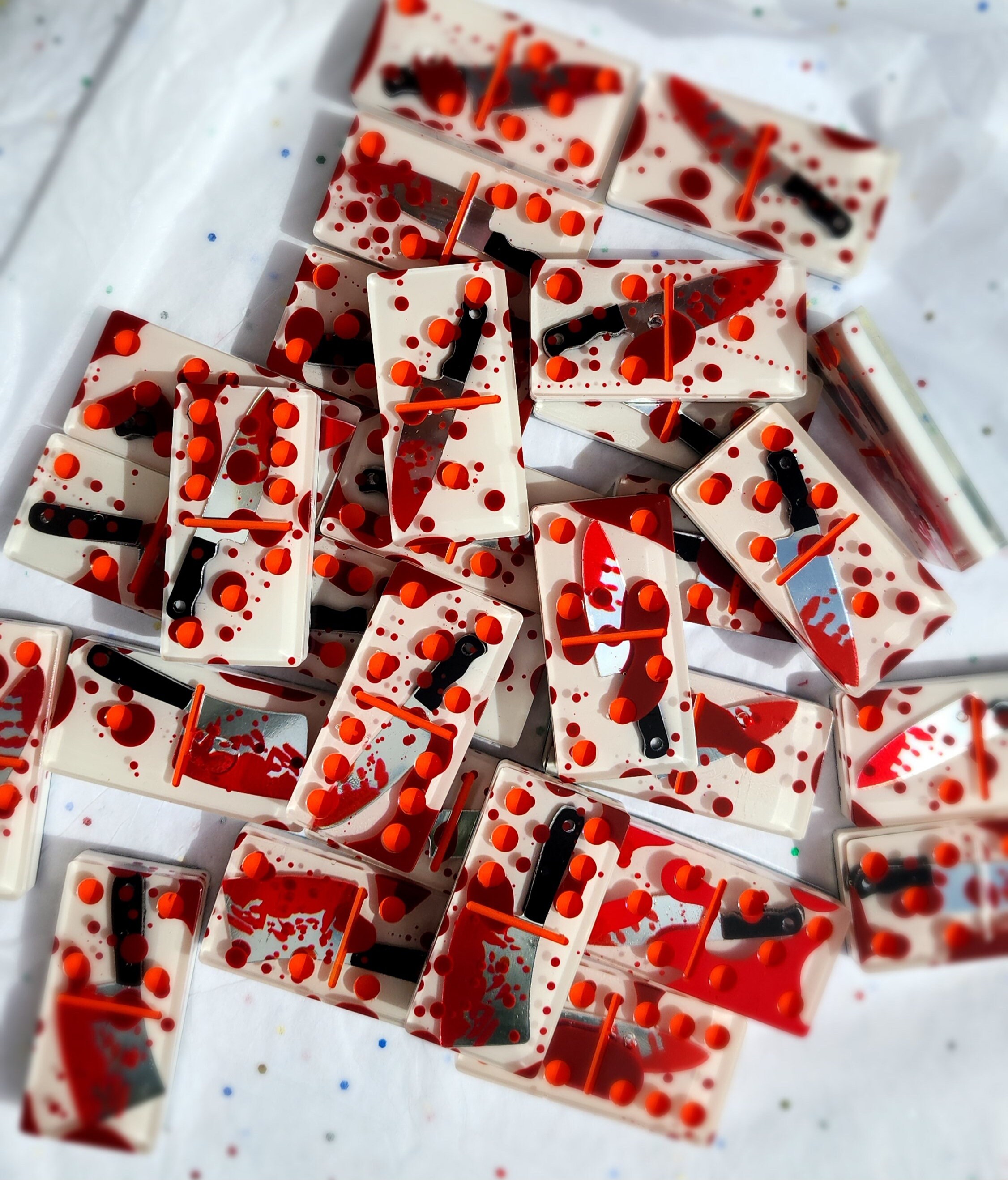 Blood Spatter Dominoes Set, Horror Slasher Theme, Resin Game - Etsy