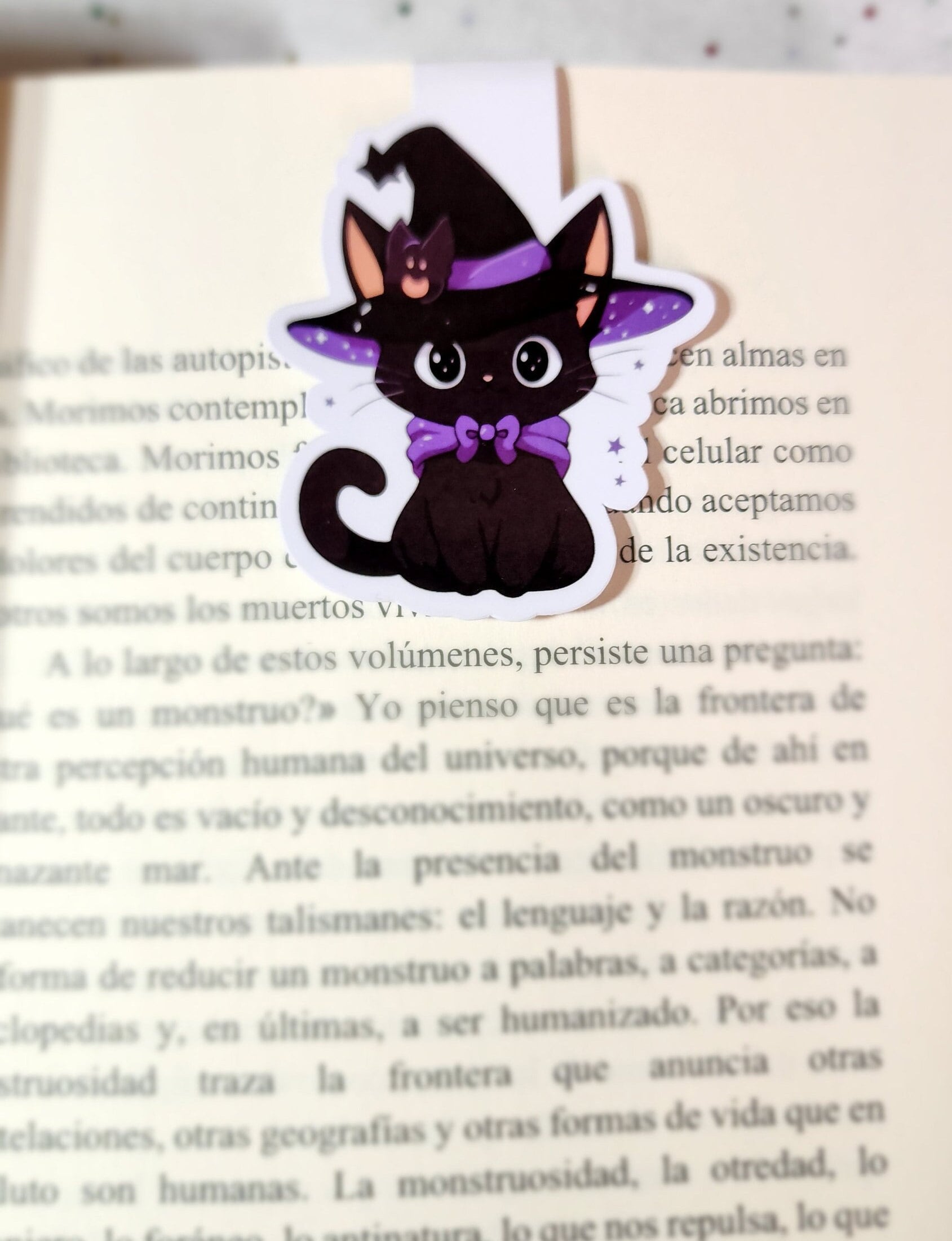 Halloween Themed Magnetic Bookmark. Cute Cat Bookmark. Page Marker ...