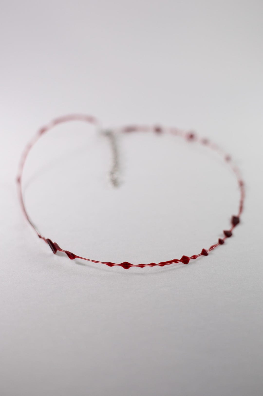 Gothic Bleeding Necklace – Faux Blood Resin Choker on Invisible Cord ...