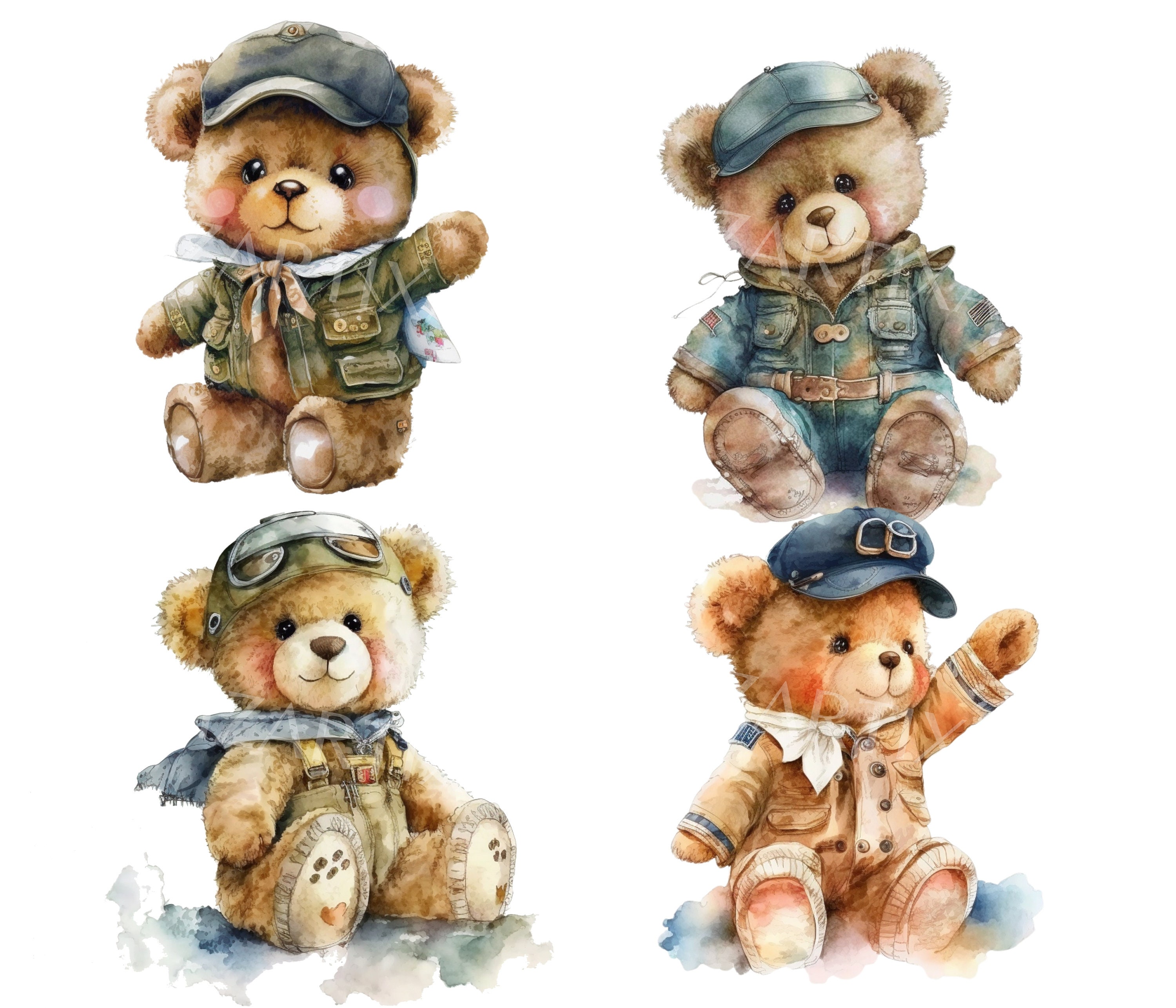 Pilot Teddy Bear Clipart Pack-teddy Bear Clipart-8 High - Etsy Pilot Teddy Bear Clipart Pack-teddy Bear Clipart-8 High - Etsy