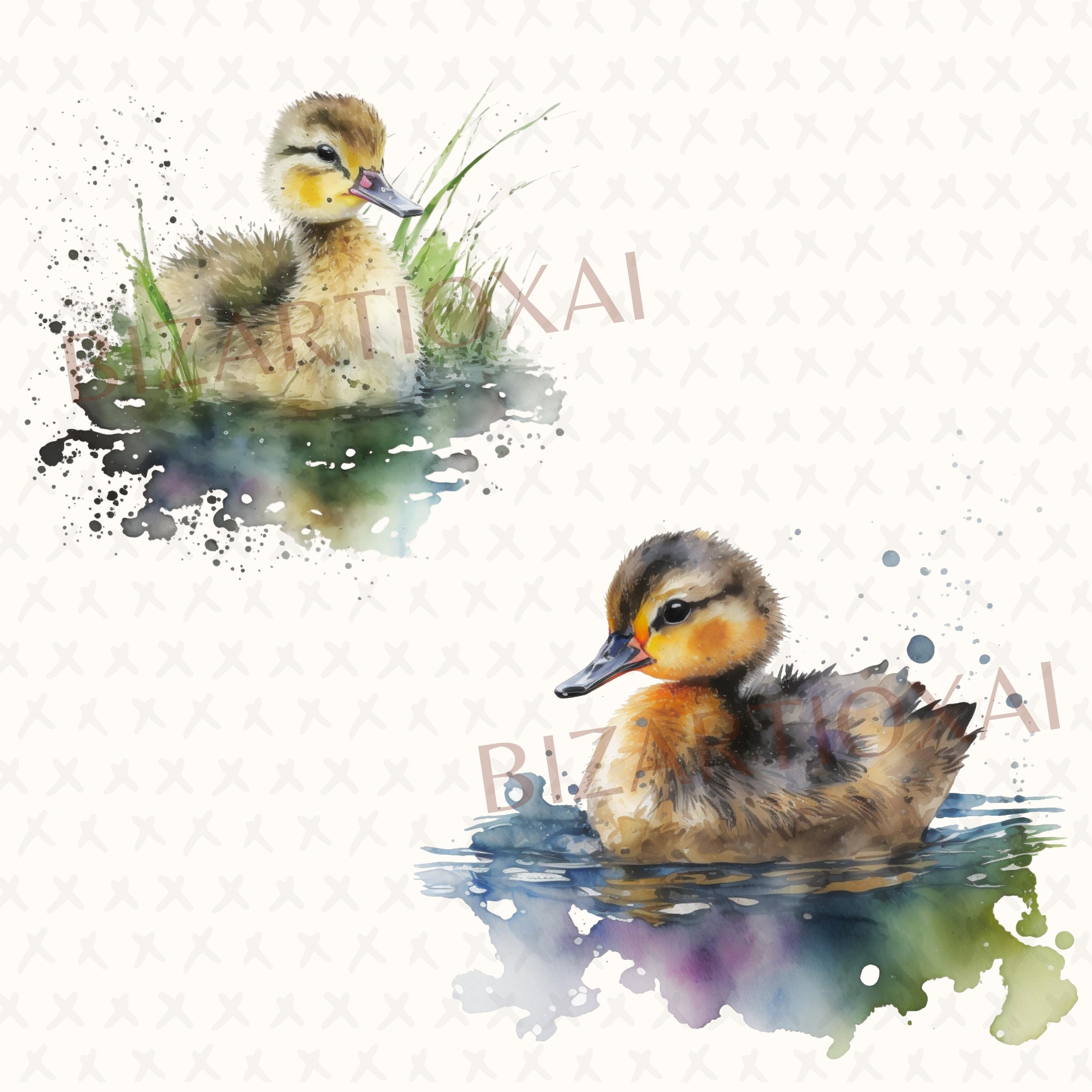 Cute Duckling Design Bundle, Spring Duckling Illustration Bundle, 8 ...