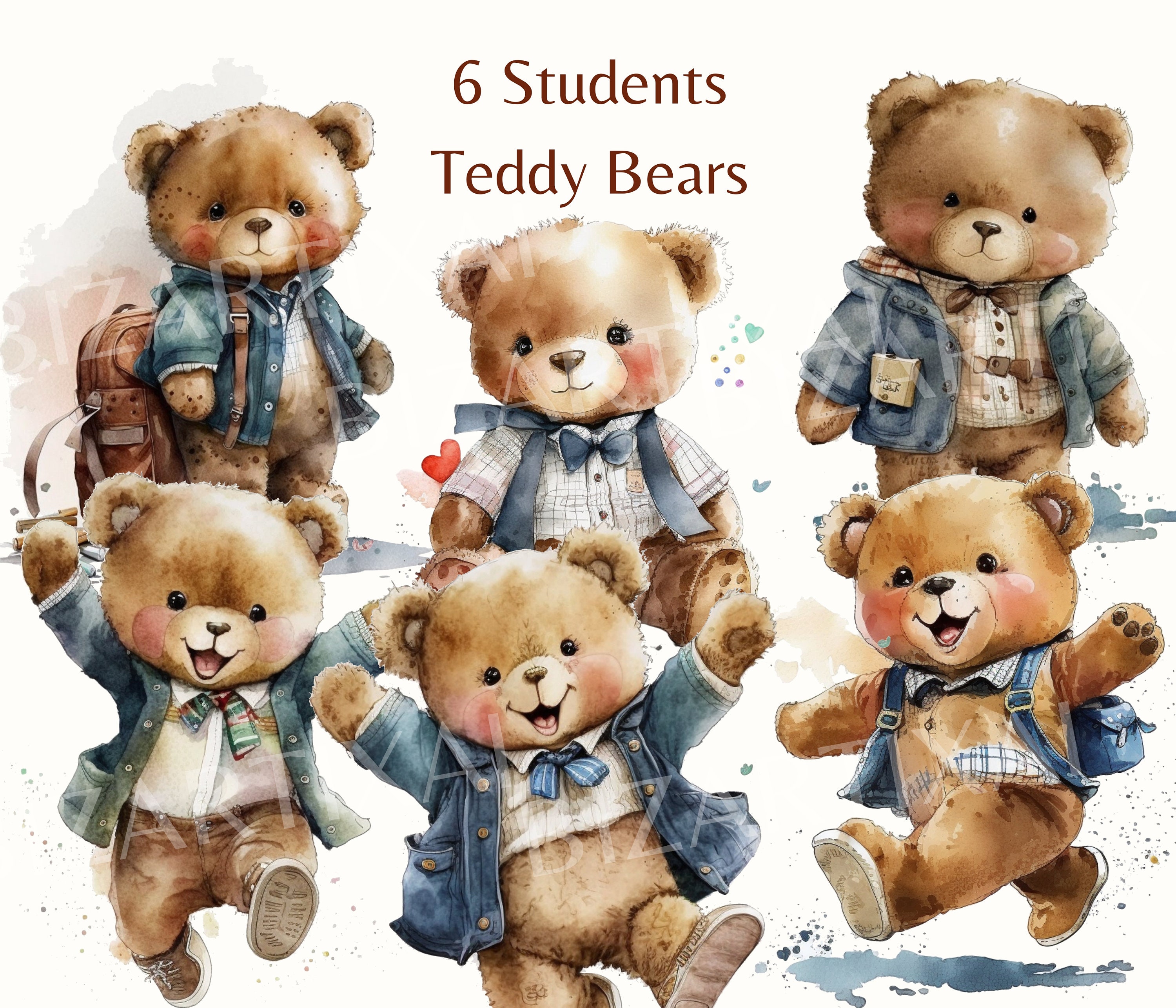 50 Teddy Bear Bundles Cute Teddy Clipart Holding Teddy Bear - Etsy
