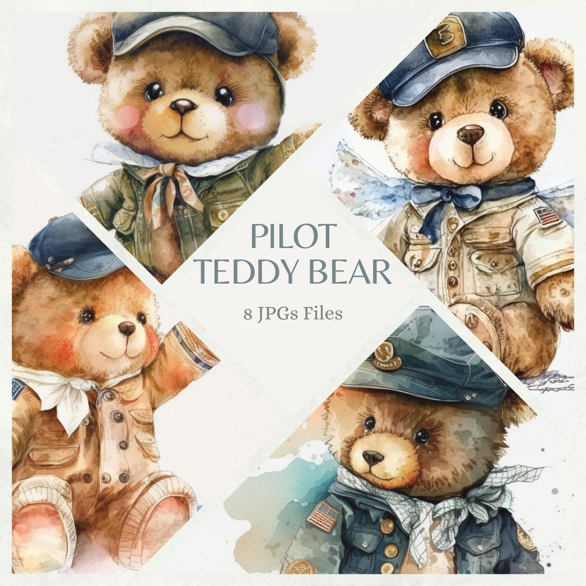 Pilot Teddy Bear Clipart Pack Teddy Bear Clipart-8 High Quality Jpgs ...