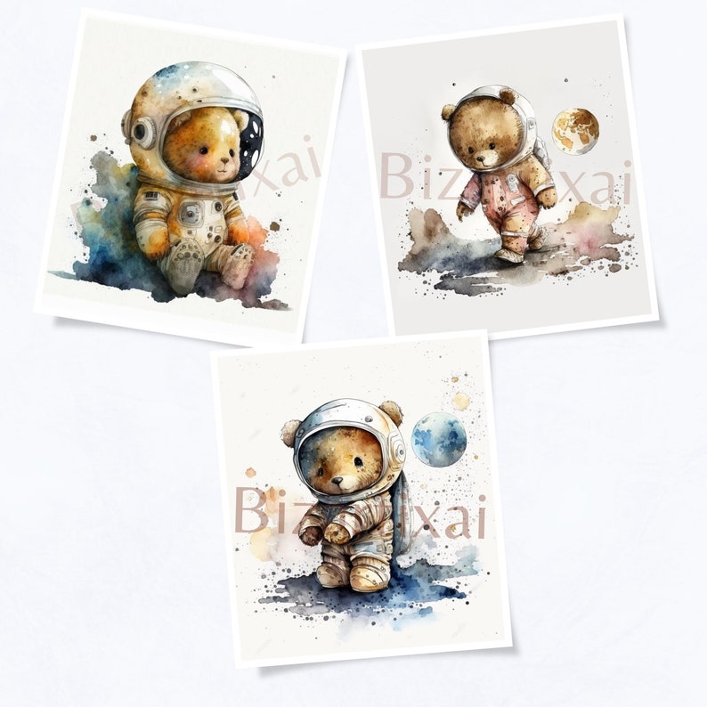 Astronaut Teddy Bear Clipartpack-teddy Bear Clipart-12 High - Etsy