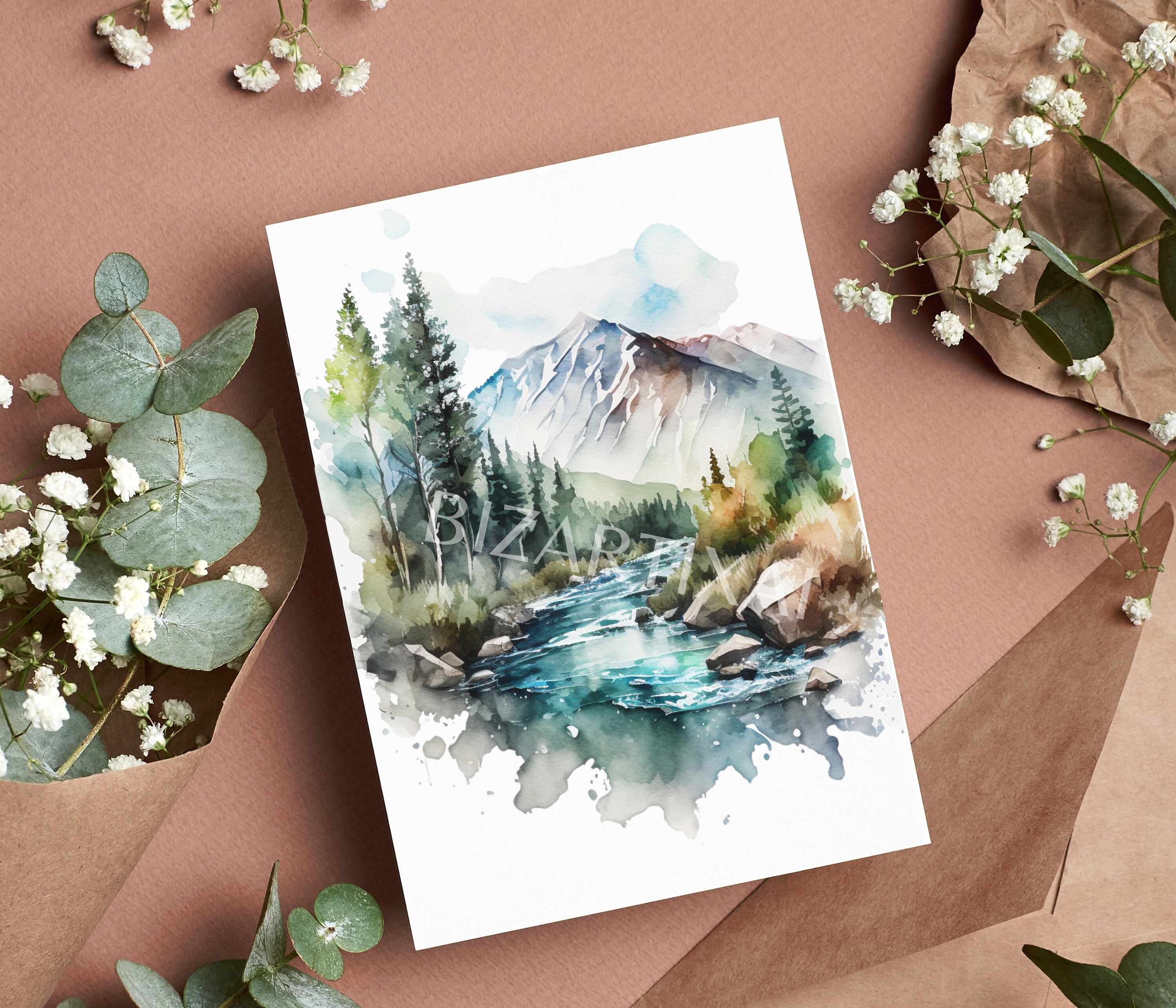 Mountain River Landscape Clipart ,commercial Use, 10 Pngs , Design ...