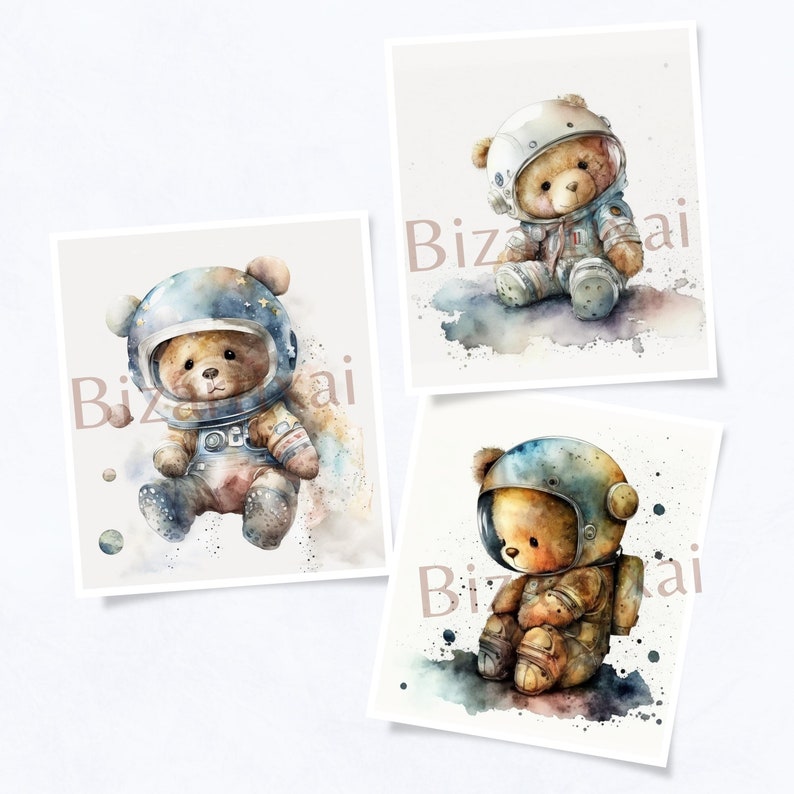 Astronaut Teddy Bear Clipartpack-teddy Bear Clipart-12 High - Etsy