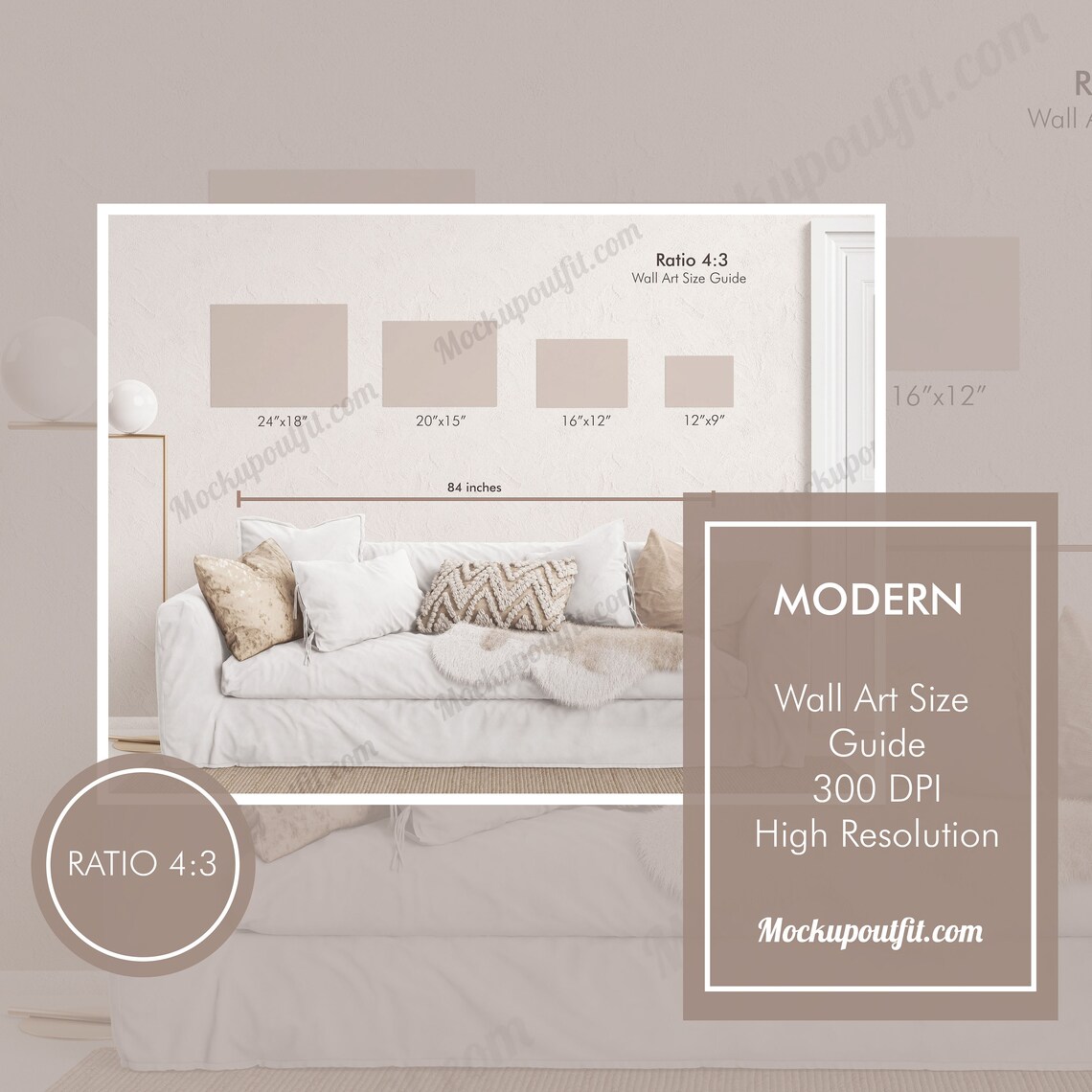RATIO 4:3 Wall Art Size Guide, Wall Art Mock-up, Wall Art Guide, Wall ...