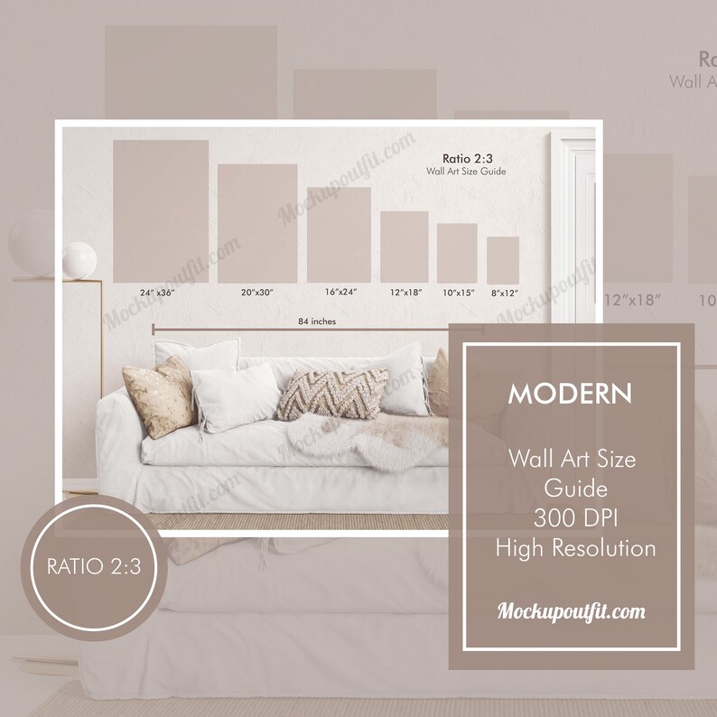 RATIO 2:3 Wall Art Size Guide, Wall Art Mock-up, Wall Art Guide, Wall ...