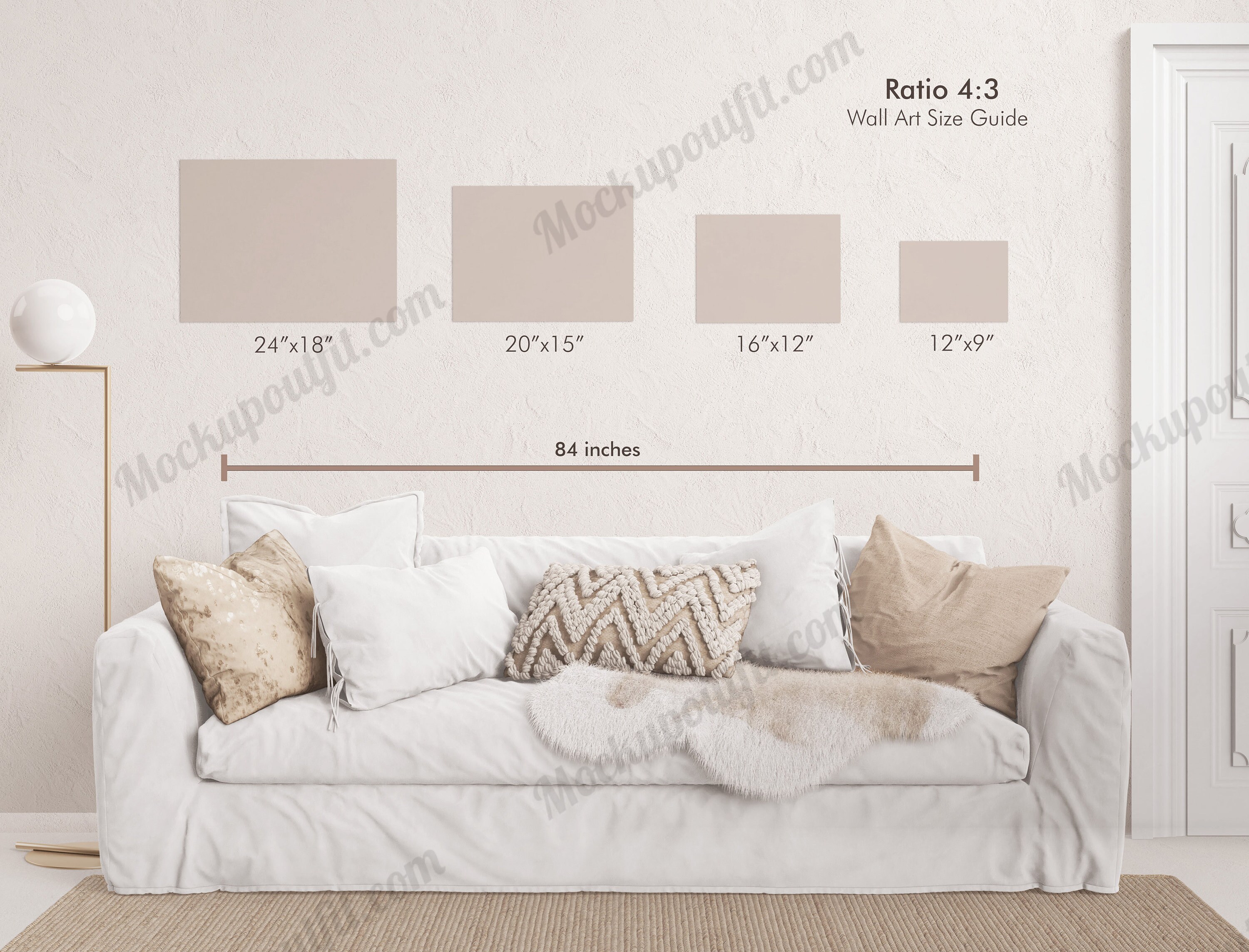 RATIO 4:3 Wall Art Size Guide, Wall Art Mock-up, Wall Art Guide, Wall ...
