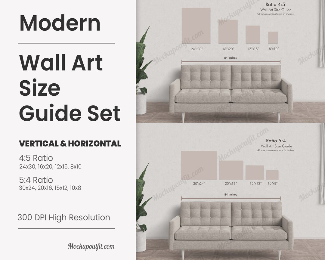 Wall Art Size Guide Set RATIOS 4-5 AND 5-4 - Empower Your Customers ...