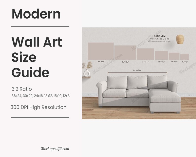 RATIO 3:2 Wall Art Size Guide, Wall Art Mock-up, Wall Art Guide, Wall ...