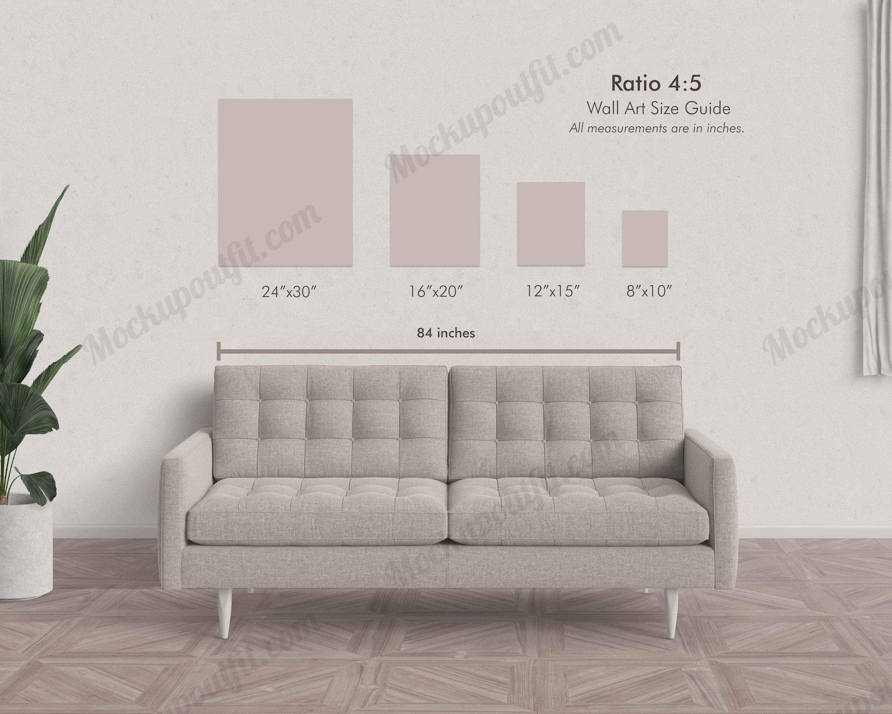 Wall Art Size Guide Set RATIOS 4-5 AND 5-4 - Empower Your Customers ...