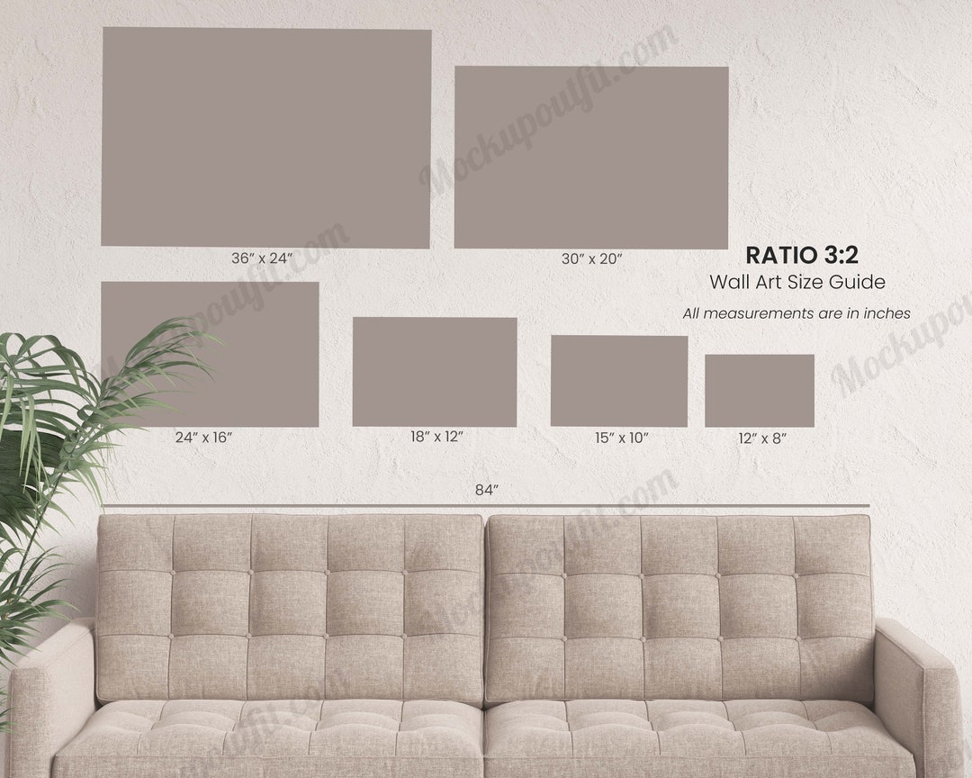 RATIO 3:2 Wall Art Size Guide, Wall Art Mock-up, Wall Art Guide, Wall ...
