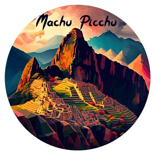 Machu Picchu Perú Etiqueta de viaje 3 x 3 - Etsy España