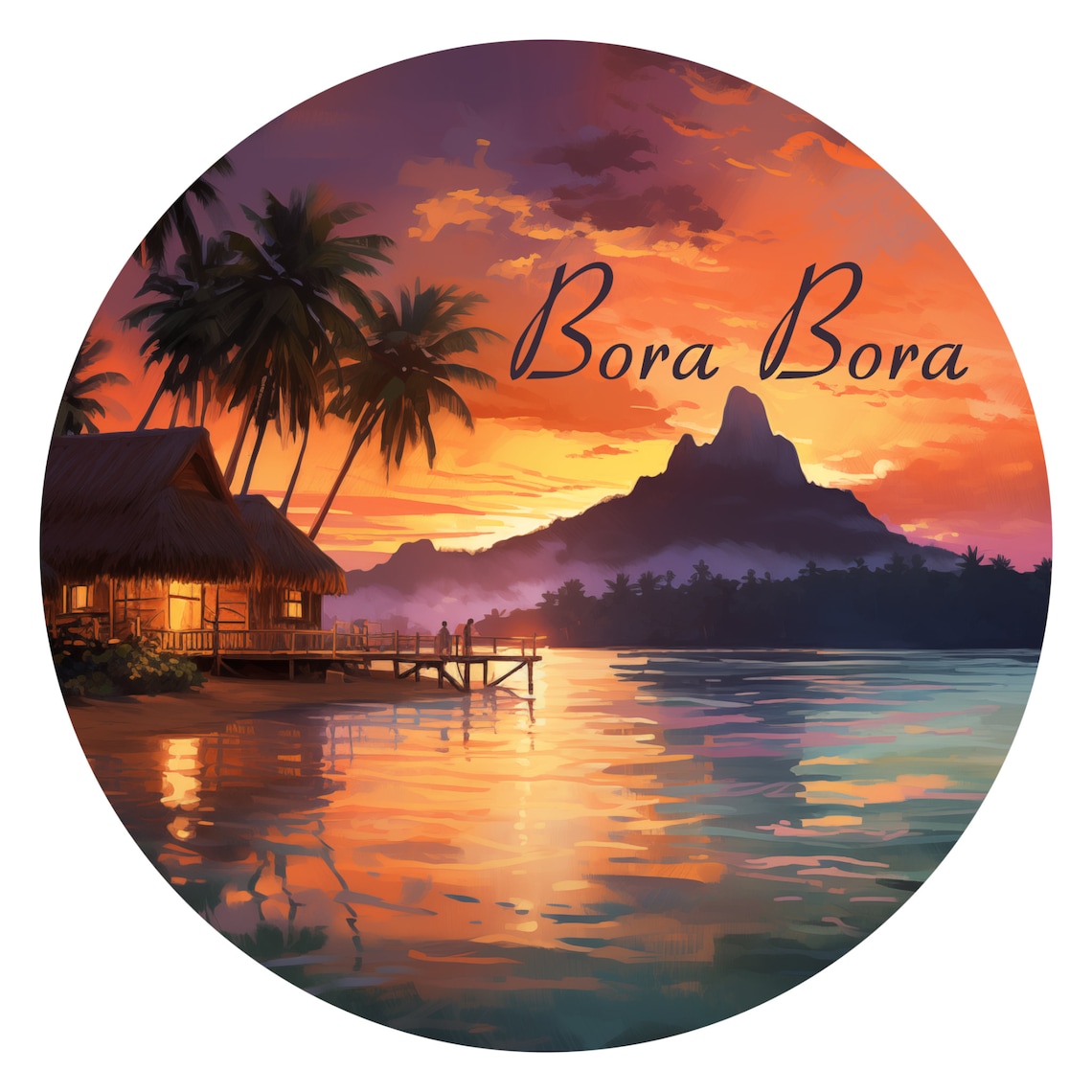 Bora Bora - French Polynesia Travel Sticker 3" X 3" - Etsy