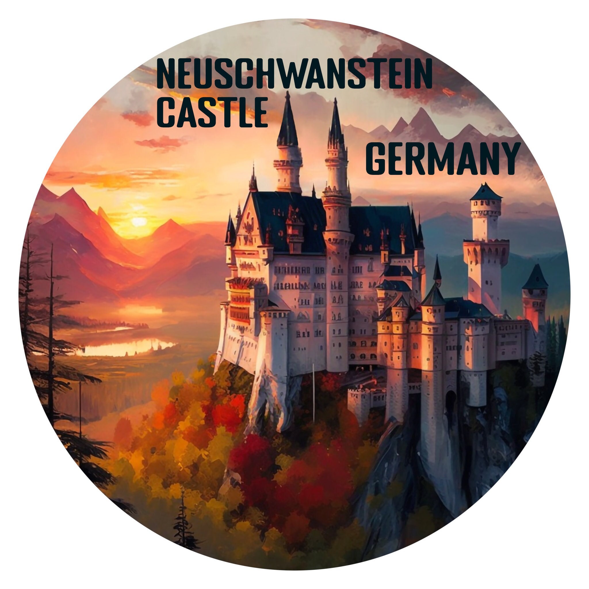 Neuschwanstein Castle - Germany Travel Sticker 3" X 3" - Etsy