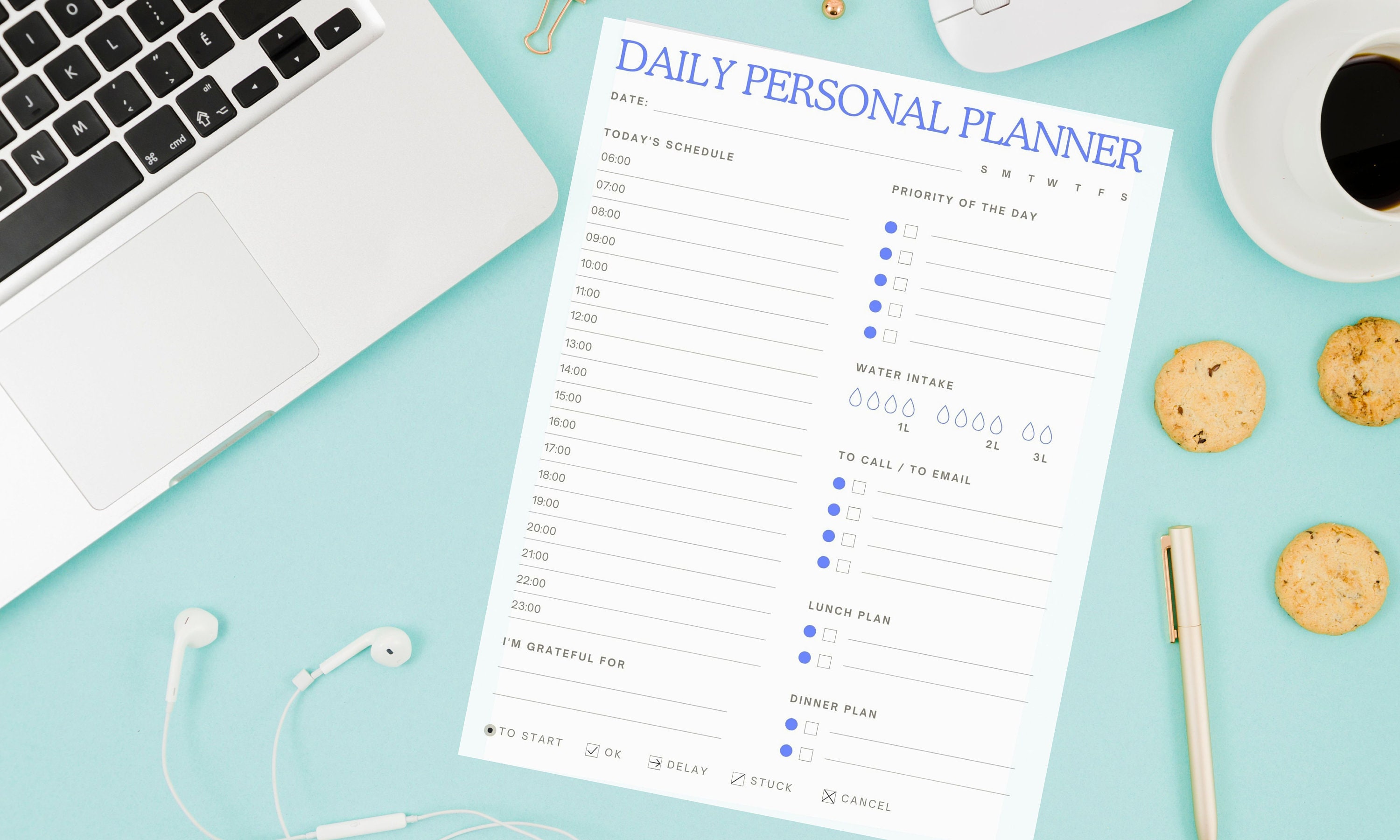 Daily Personal Planner, Printable Planner, Planner, Digital Planner ...