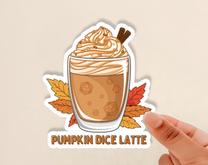 DND STICKER PUMPKIN Dice, Dnd Fall Sticker, Dnd Halloween Sticker, D20 ...