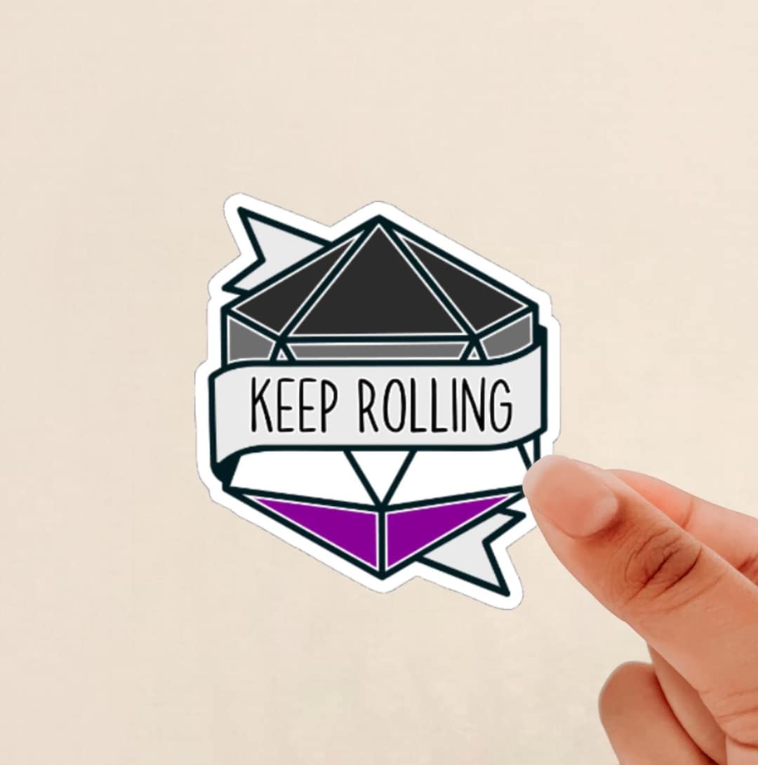 Keep Rolling Ace D20 Sticker, Asexual Sticker, Dnd Sticker, D20, Dnd ...