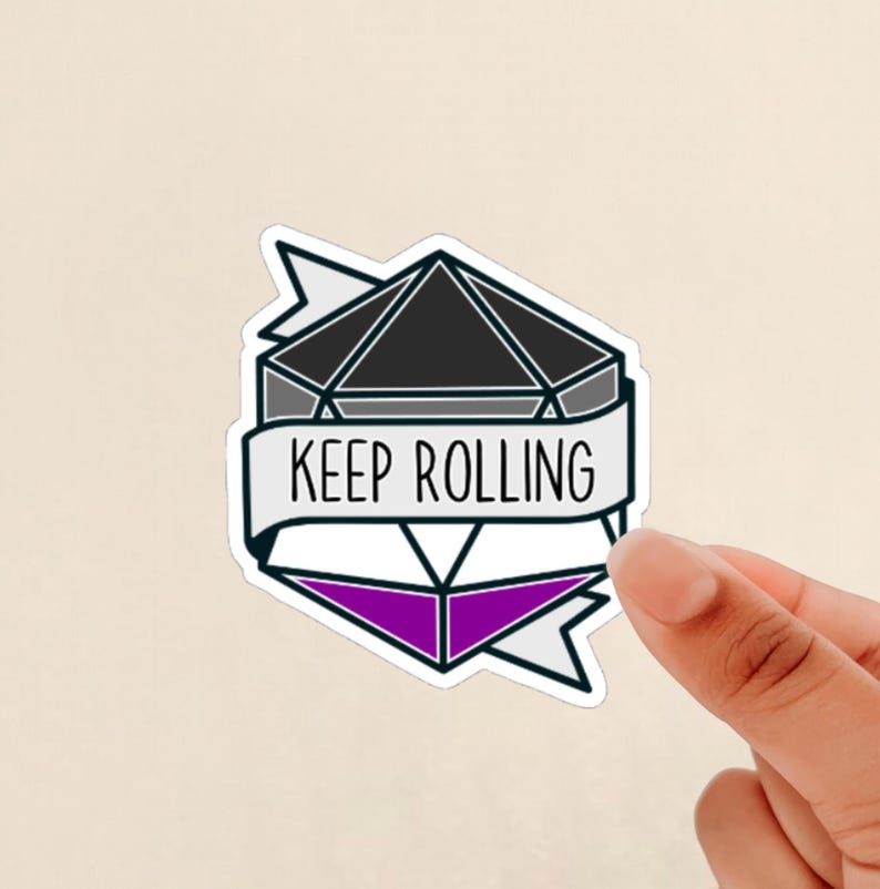 Keep Rolling Ace D20 Sticker, Asexual Sticker, Dnd Sticker, D20, Dnd ...