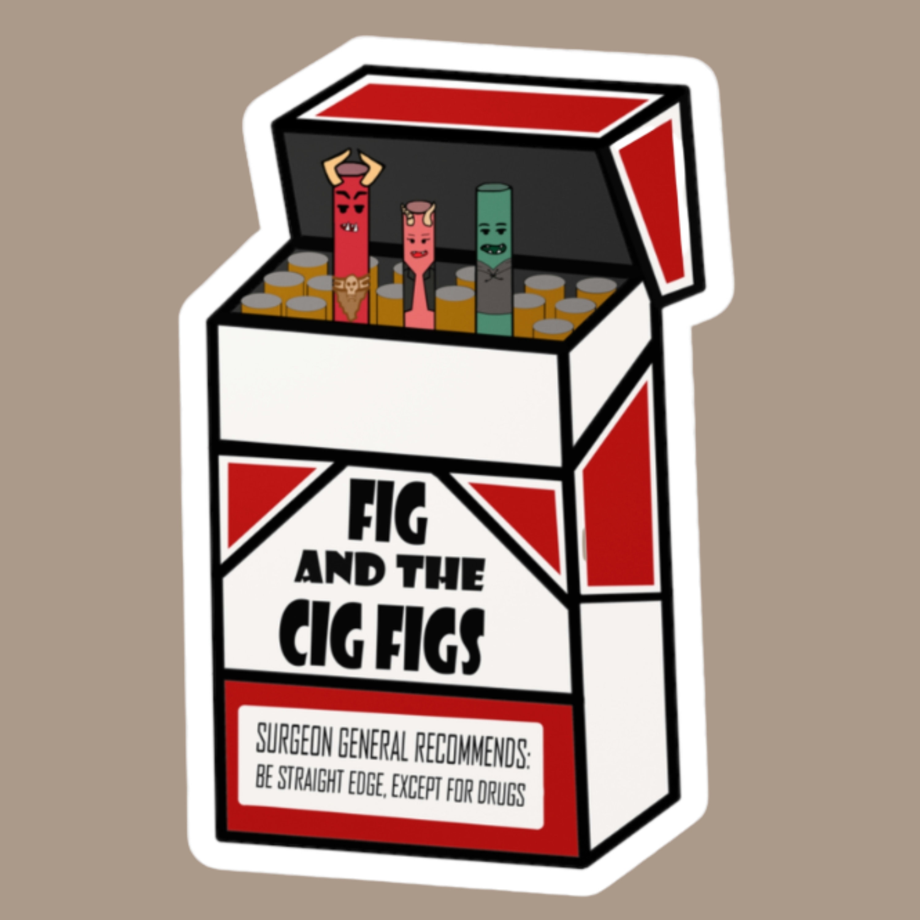 Fig and the Cig Figs Sticker, Fantasy High Sticker, Dimension 20 ...
