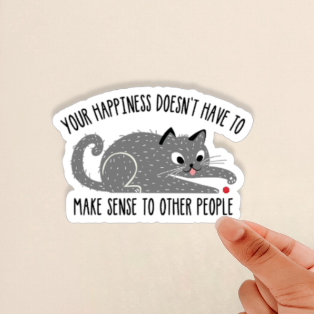 Cat Sticker, Mental Health Sticker, Funny Sticker, Cat Chasing Laser ...