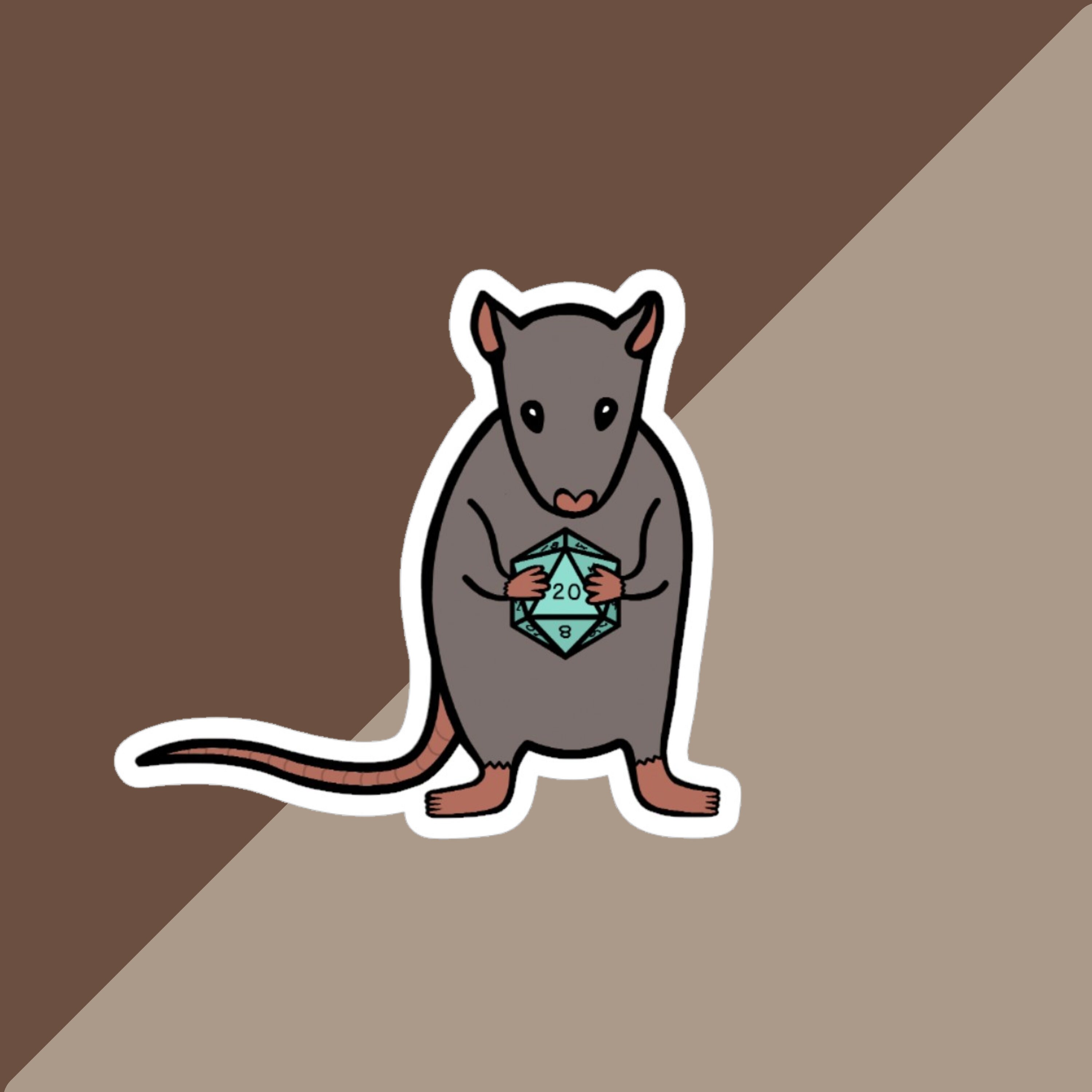 Rat 20 Sticker Rat Sticker D20 Sticker Rat Lover Sticker - Etsy
