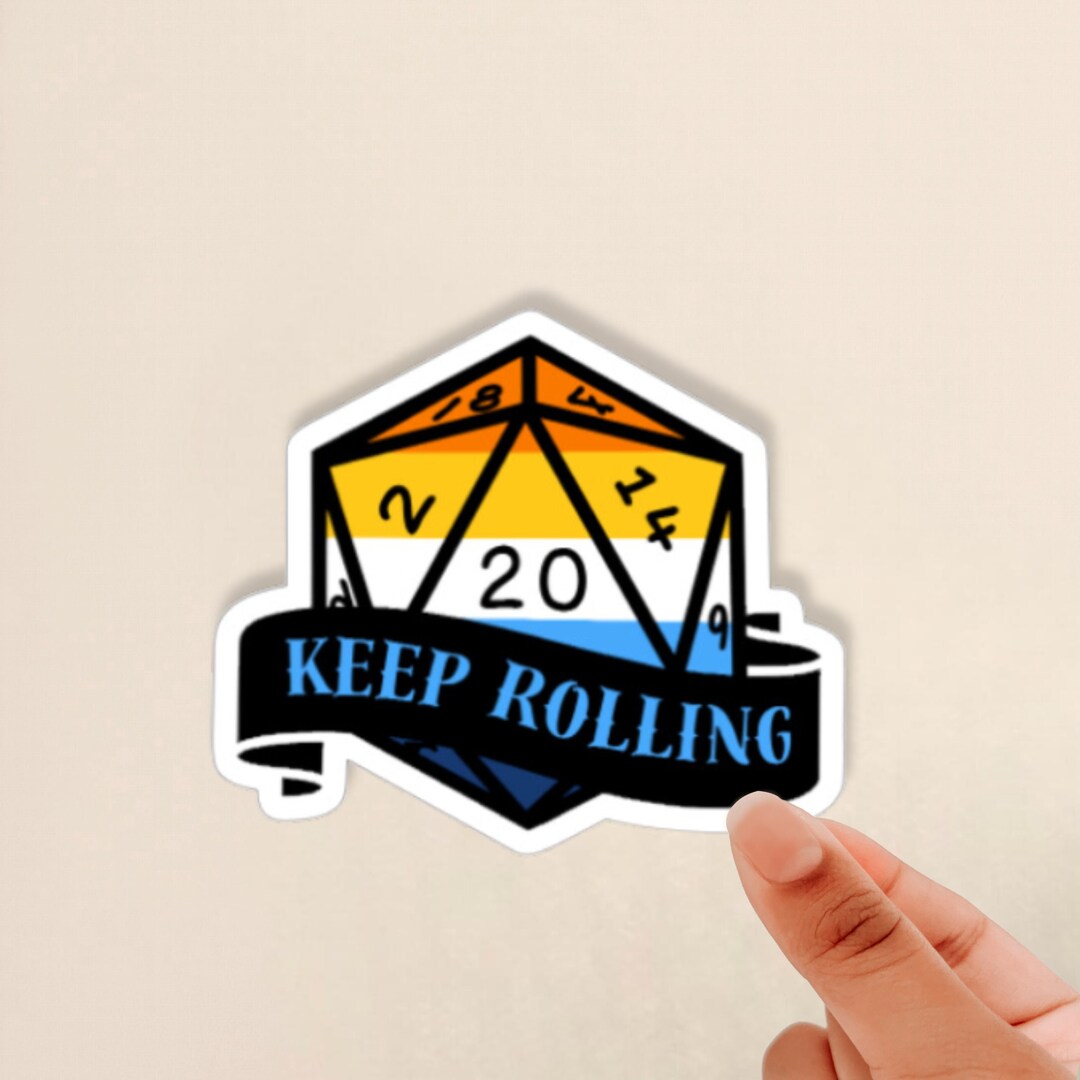 Aroace Keep Rolling D20, Aroace Sticker, Aroace D20, Aromantic Asexual ...