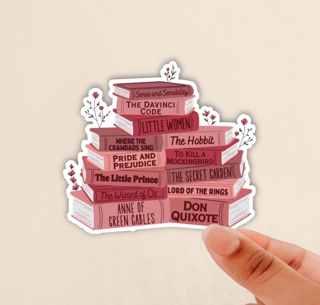 13 Books, Custom Book Stack Sticker, Cute Custom Sticker, Gift for Book ...
