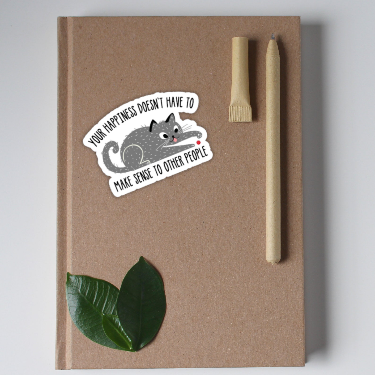 Cat Sticker, Mental Health Sticker, Funny Sticker, Cat Chasing Laser ...