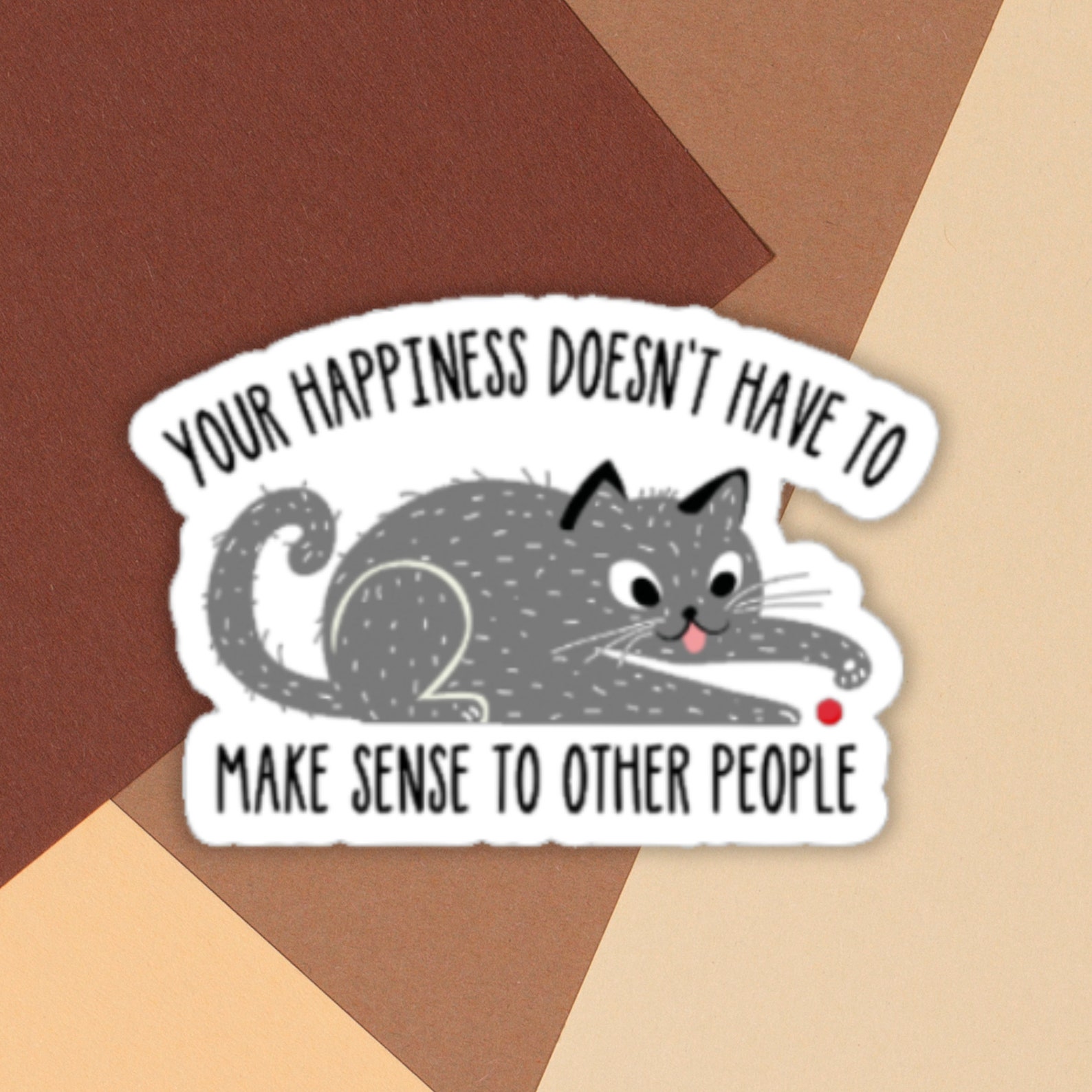 Cat Sticker, Mental Health Sticker, Funny Sticker, Cat Chasing Laser ...