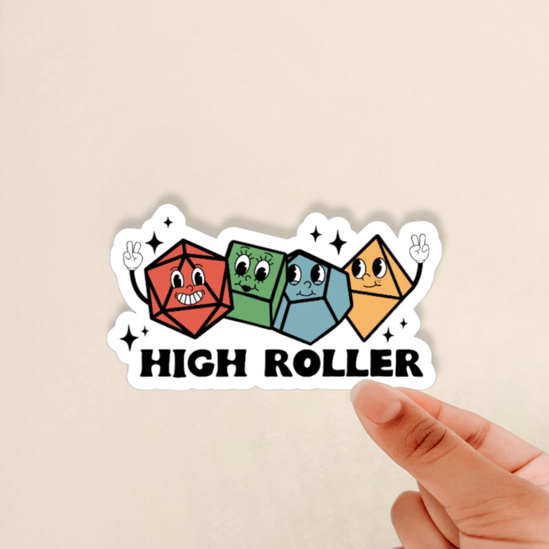 High Roller Sticker, Sticker for Dnd Players, D20 Dice Sticker, Dnd ...