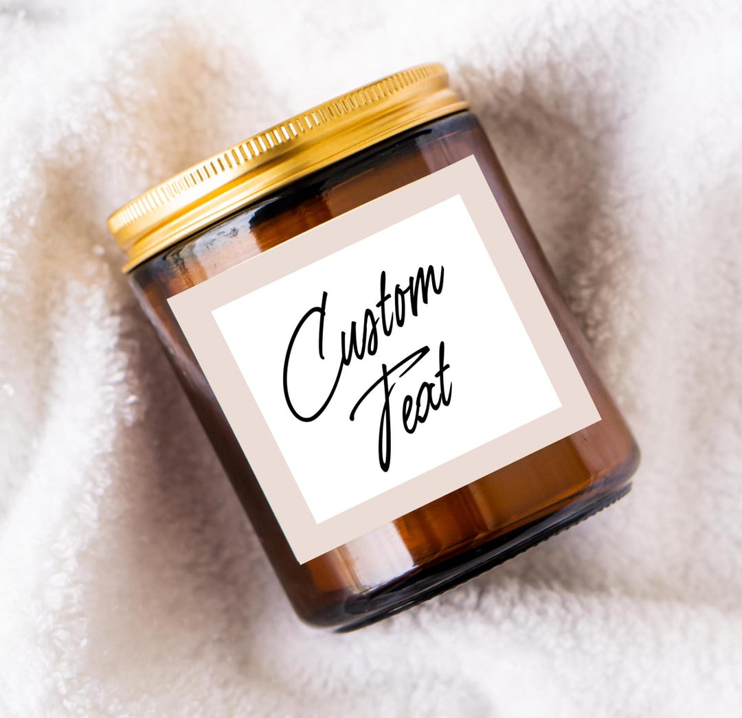 Dual Tone Cursive Custom Text Candle Label, Candle Label, Personalized ...