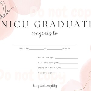 NICU Graduation Certificate,nicu Nurse, NICU Mom, Nicu Mom, Nicu ...