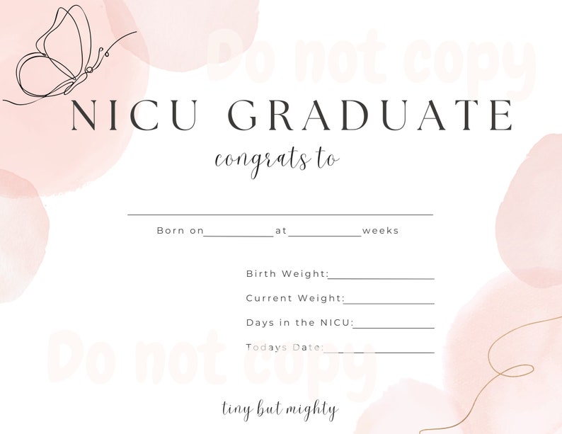 NICU Graduation Certificate,nicu Nurse, NICU Mom, Nicu Mom, Nicu ...