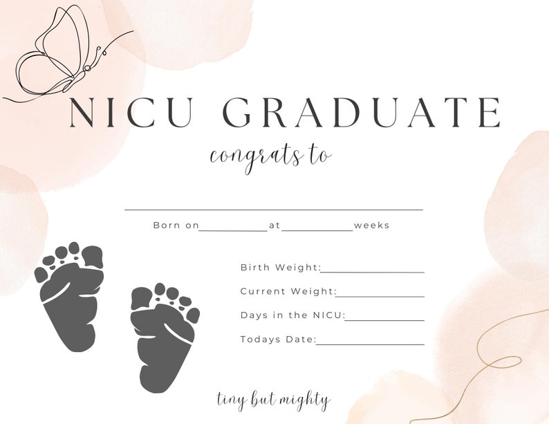 NICU Graduation Certificate,nicu Nurse, NICU Mom, Nicu Mom, Nicu ...